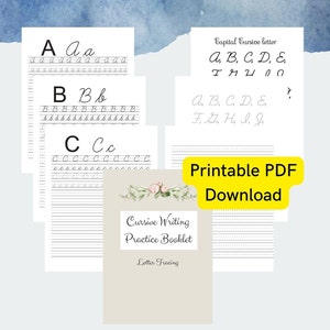 Cursive Writing Practice Printable PDF - Handwriting Practise -tracing ...