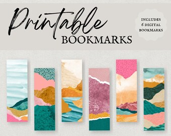 Set of 6 Digital Hello Fall Watercolor Bookmarks, Digital Product ...