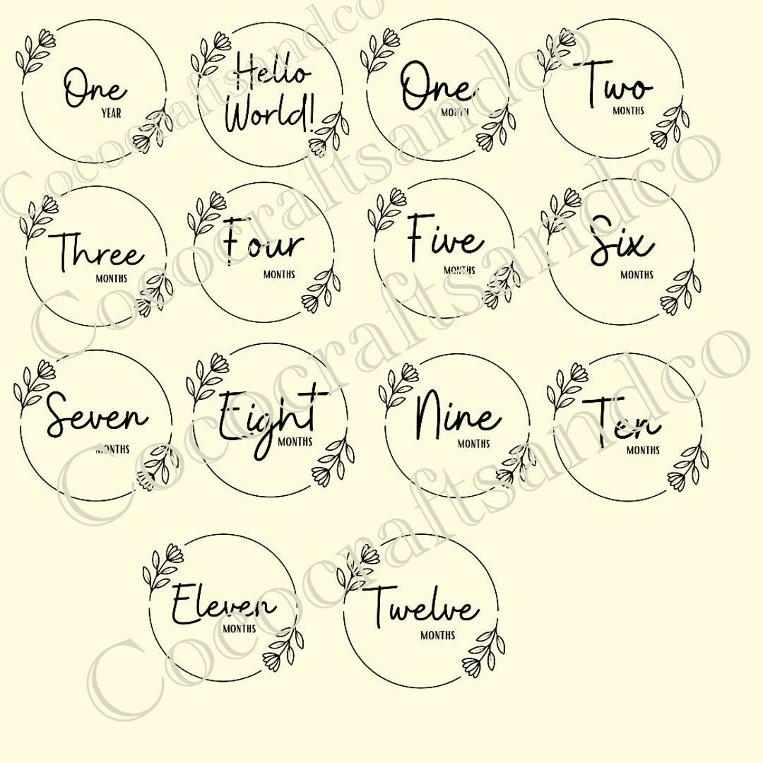 Baby Monthly Milestones SVG SVG PNG File Digital Download Baby First ...