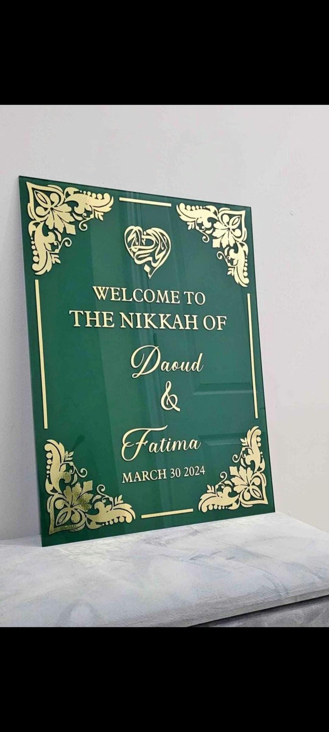 Custom Acrylic Welcome Sign Nikkah or Walima | Islamic Wedding Decor ...
