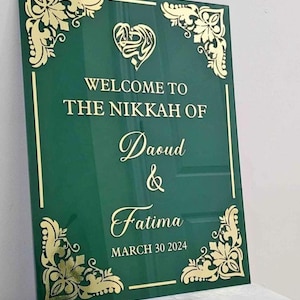 Custom Acrylic Welcome Sign Nikkah or Walima | Islamic Wedding Decor ...