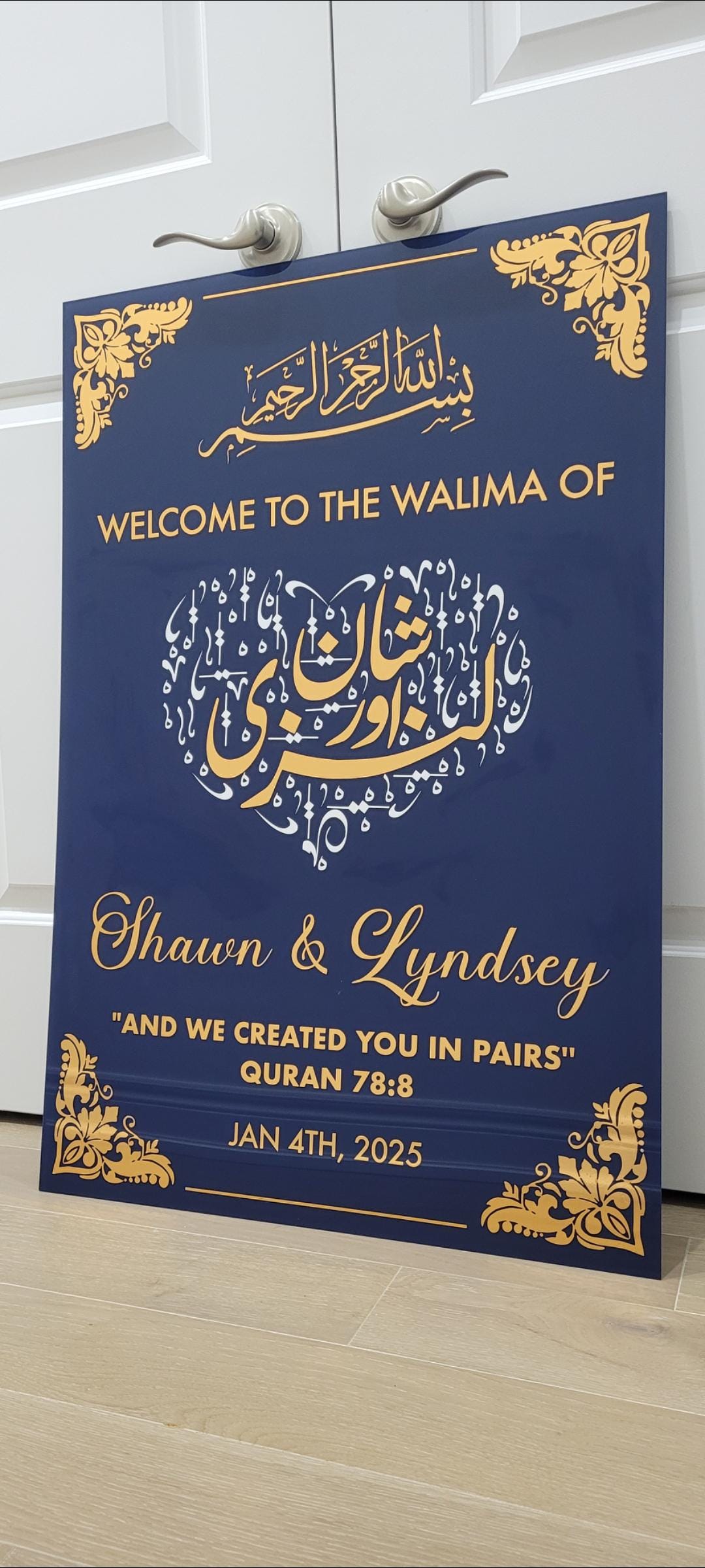 Custom Acrylic Welcome Sign Nikkah or Walima | Islamic Wedding Decor ...