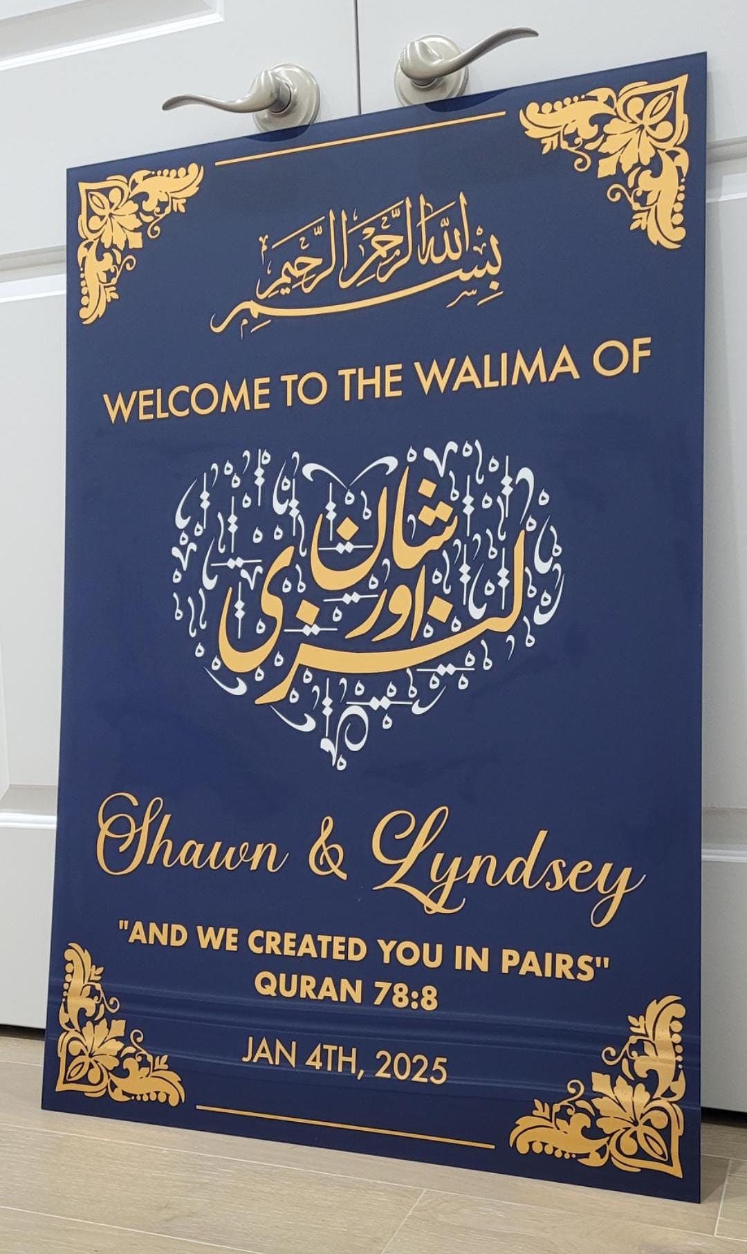 Custom Acrylic Welcome Board Nikkah or Walima | Islamic Wedding Decor ...