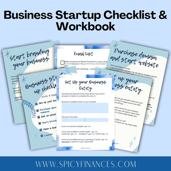 Business Startup Checklist and Workbook - Etsy