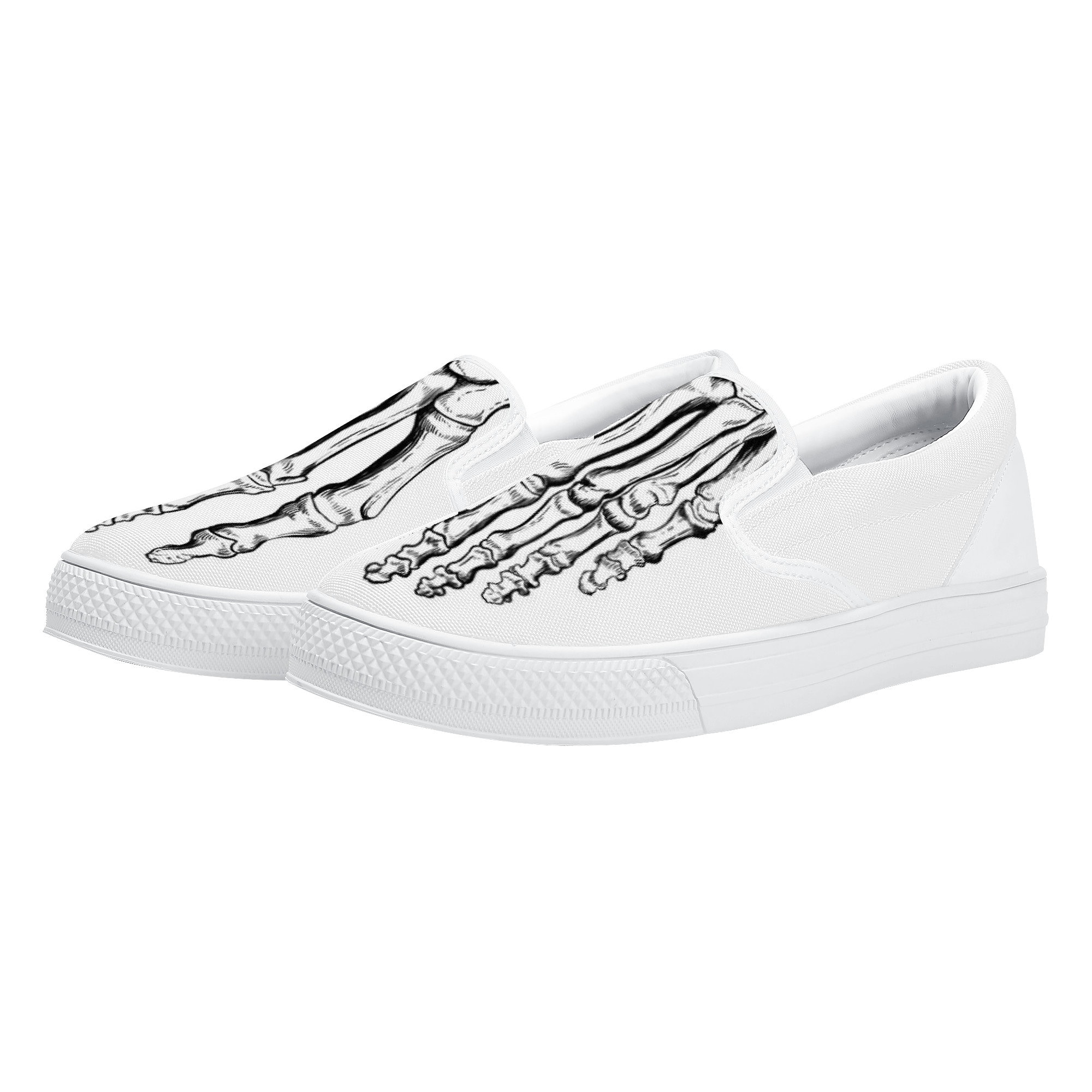 Skeleton Feet Vans Style Casual Shoes Custom Shoes Slip on Shoes Mens ...