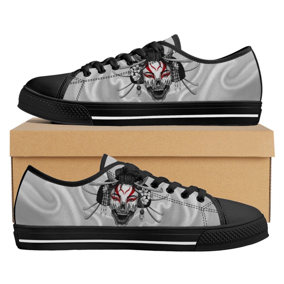 Geisha Mandala White High Top Converse Style Sneakers | Custom Shoes ...