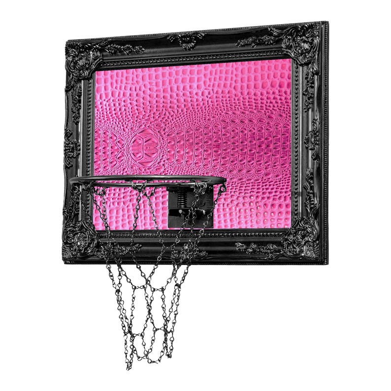 Pink Alligator Leather Mini Basketball Hoop: Black Chain Net & Rim - Etsy