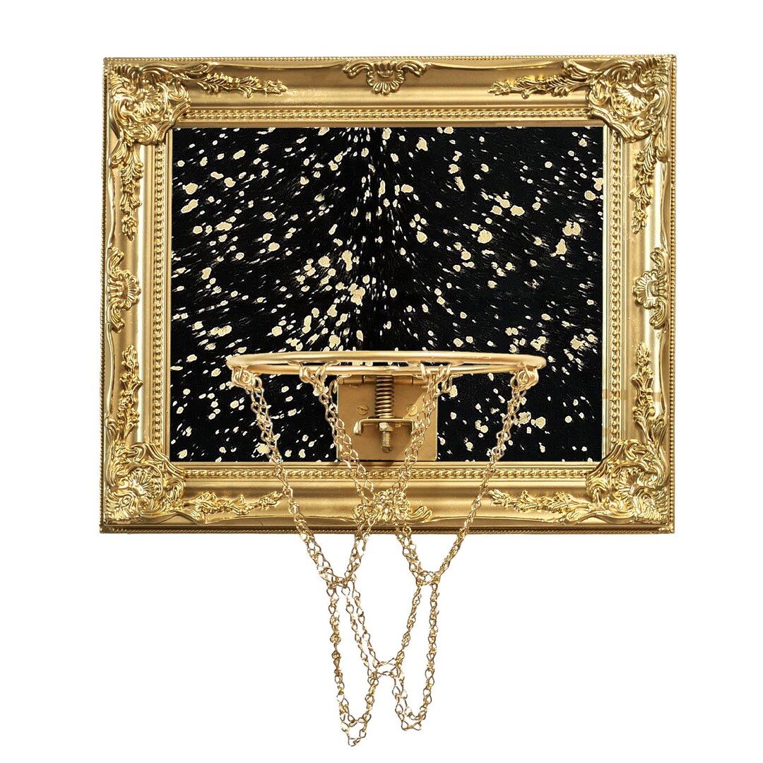 Gold Cowhide Mini Basketball Hoop: Gold Chain Net & Rim - Etsy