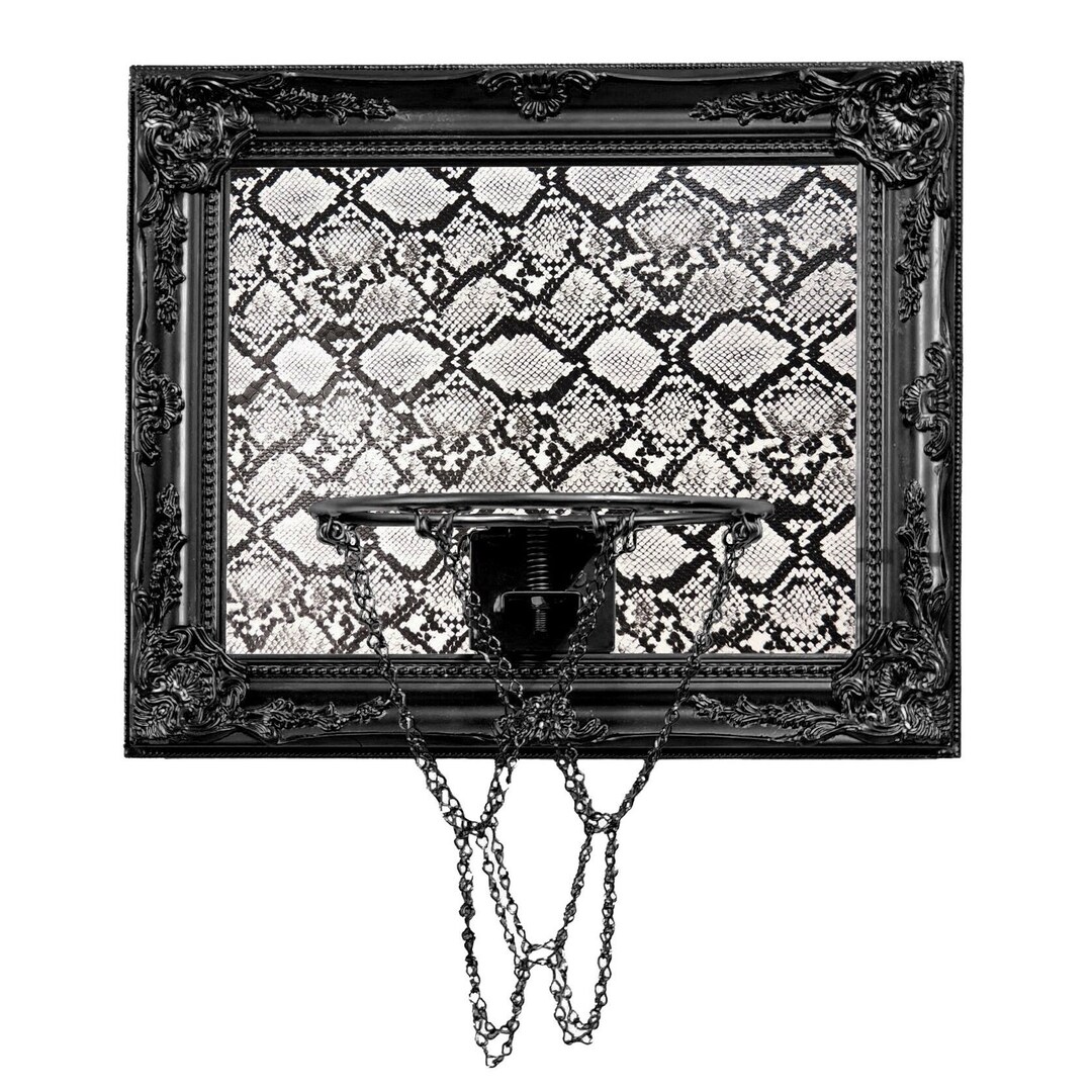 Black Snakeskin Leather Mini Basketball Hoop: Black Chain Net & Rim - Etsy