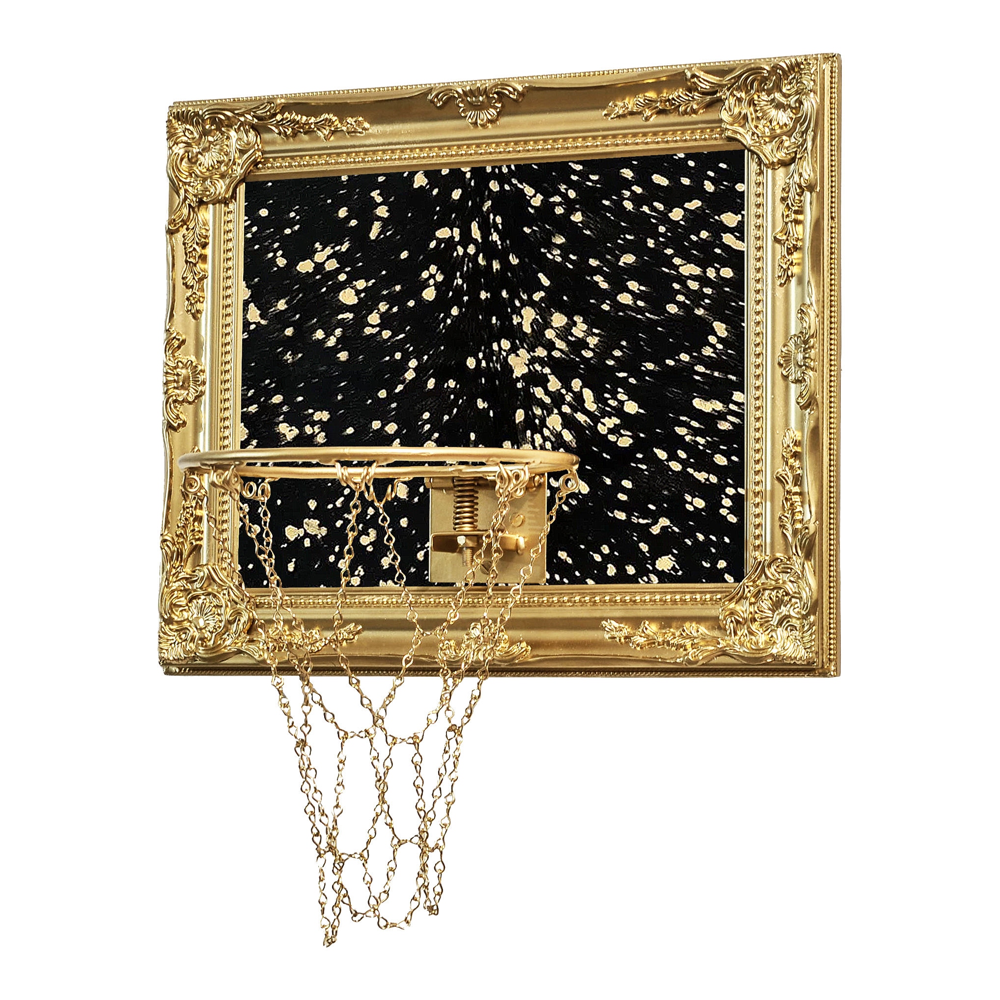 Gold Cowhide Mini Basketball Hoop: Gold Chain Net & Rim - Etsy
