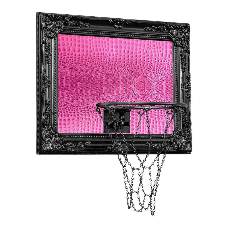 Pink Alligator Leather Mini Basketball Hoop: Black Chain Net & Rim - Etsy