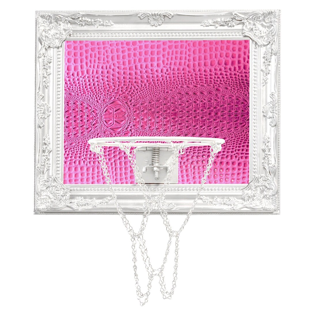 Pink Alligator Leather Mini Basketball Hoop: White Chain Net & Rim - Etsy