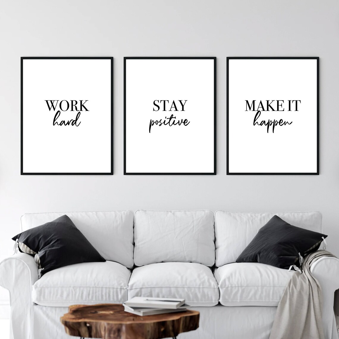 Work Hard Stay Positive Make It Happen Office Print Office - Etsy