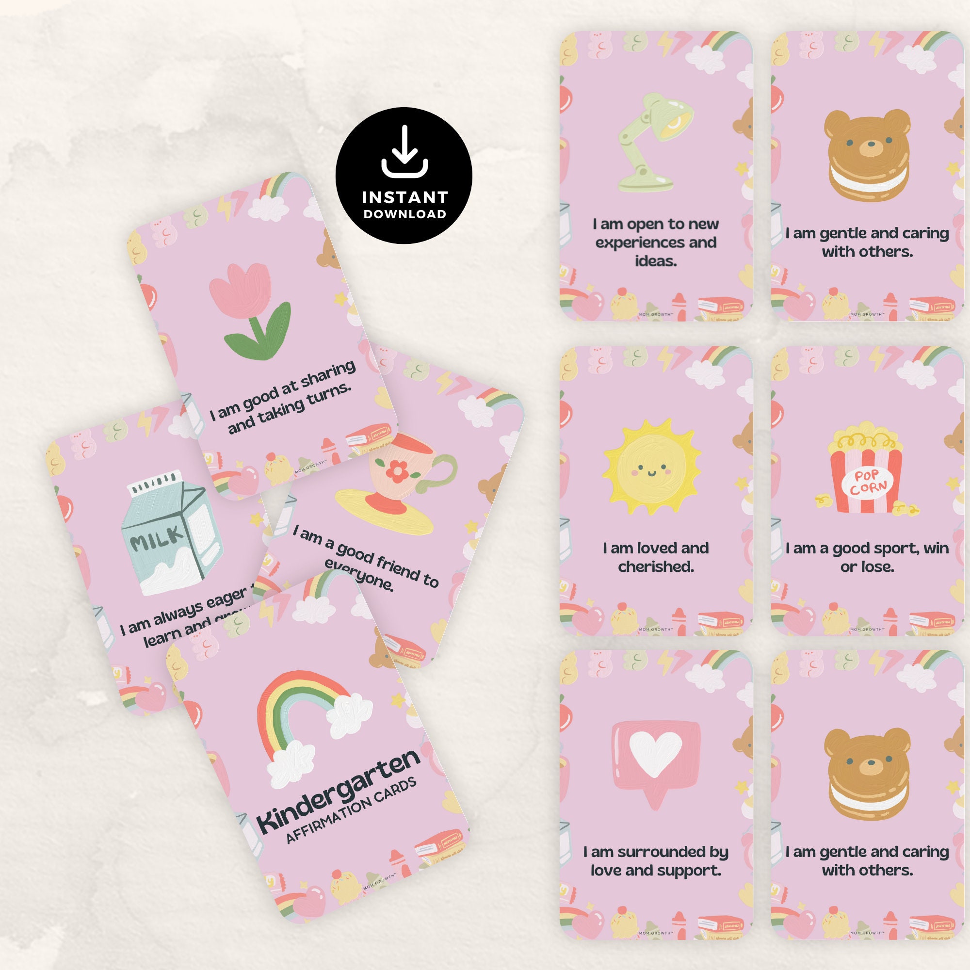 Daily Affirmation Cards for Kids Positive Mindfulness Card - Etsy