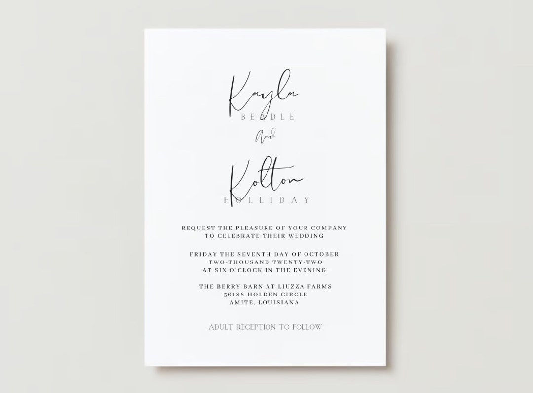 SIMPLISTIC WEDDING INVITATION | Wedding Invite | Simple Wedding ...