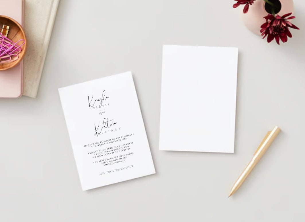 SIMPLISTIC WEDDING INVITATION Wedding Invite Simple - Etsy