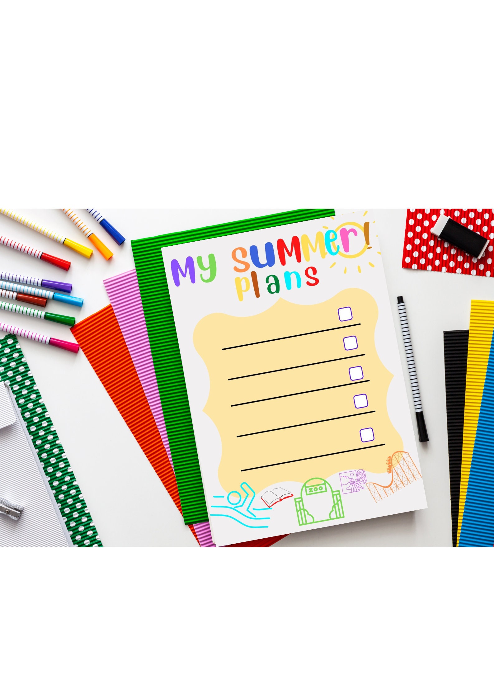 Printable Summer Holiday Plans for Kids - Etsy