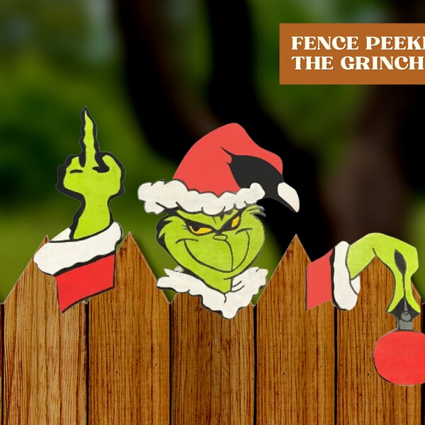Grinch Fence Peeker - Etsy