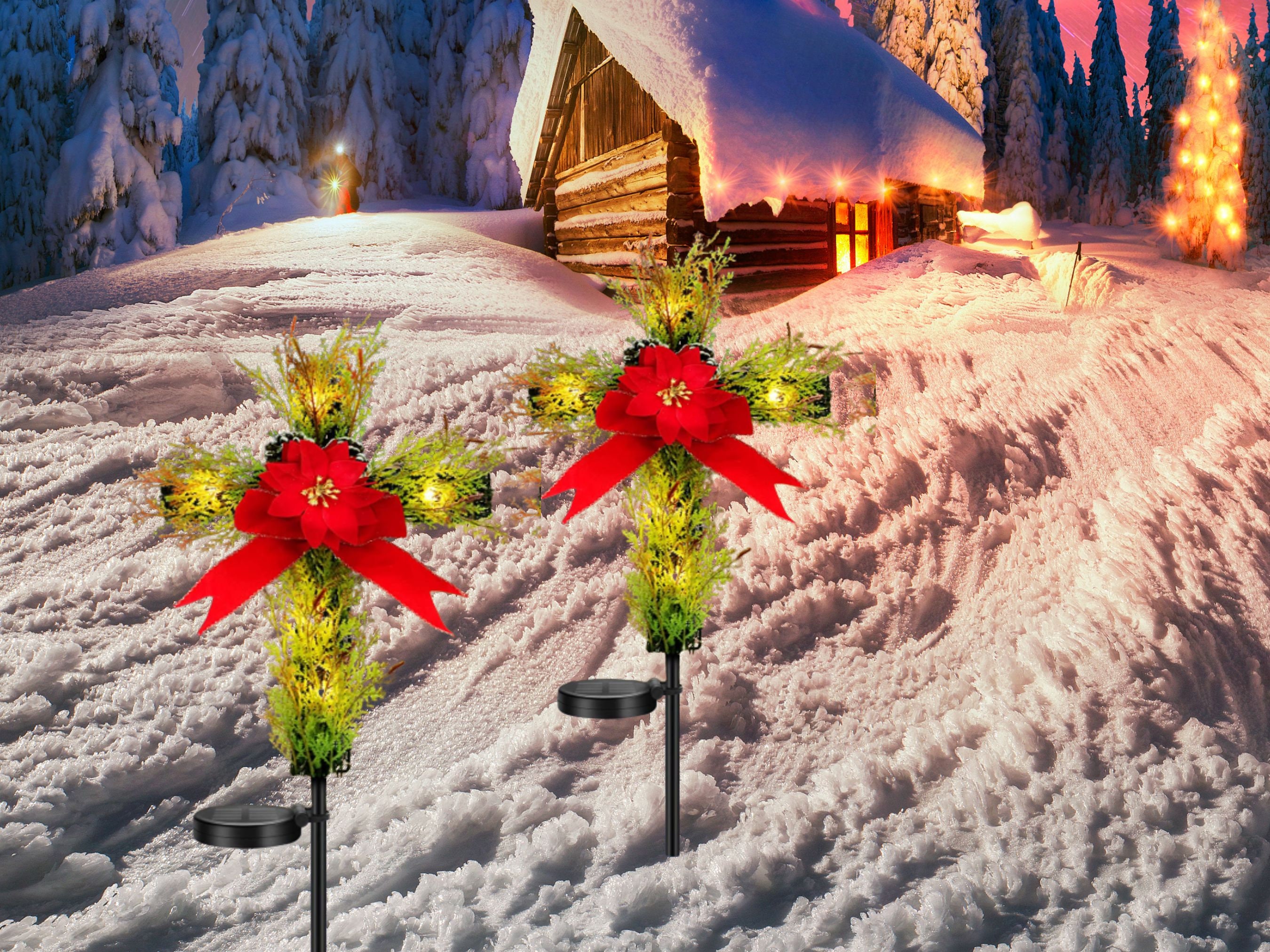 2PCS Christmas Crucifix Decorative Stake Pathway Lights - Etsy