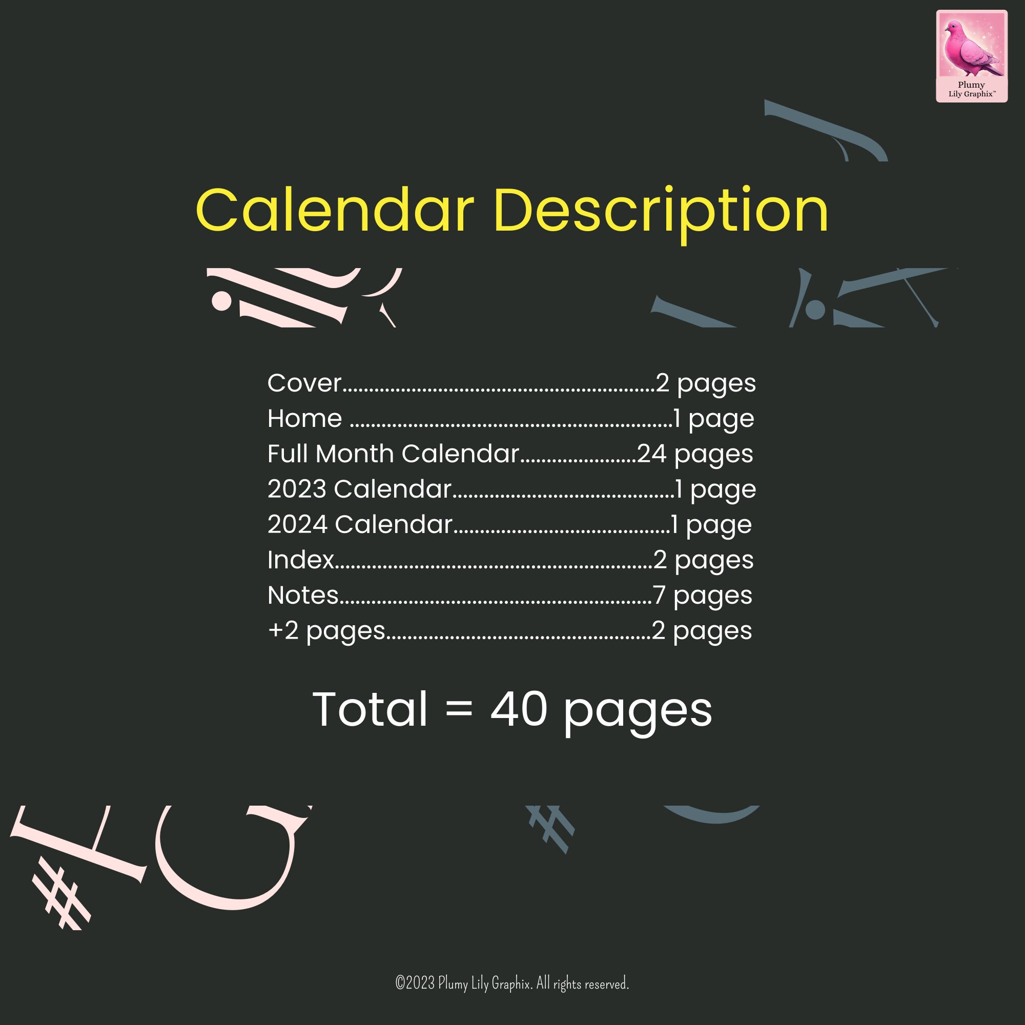 2023/2024 Printable Landscape Calendar Minimalist Monthly Calendar ...