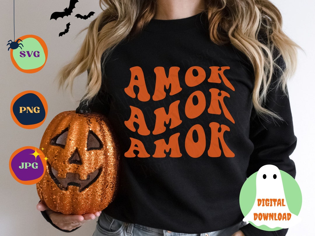 Amok Amok Amok Halloween Retro Wavy SVG | PNG | JPG - Etsy