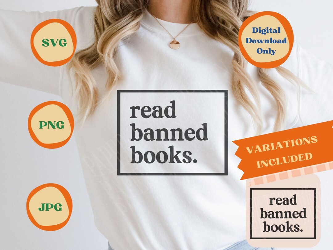 Read Banned Books Square SVG | PNG | JPG - Etsy