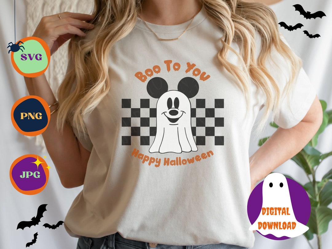Boo to You Checker Ghost Halloween Magical Mouse SVG | PNG | JPG - Etsy