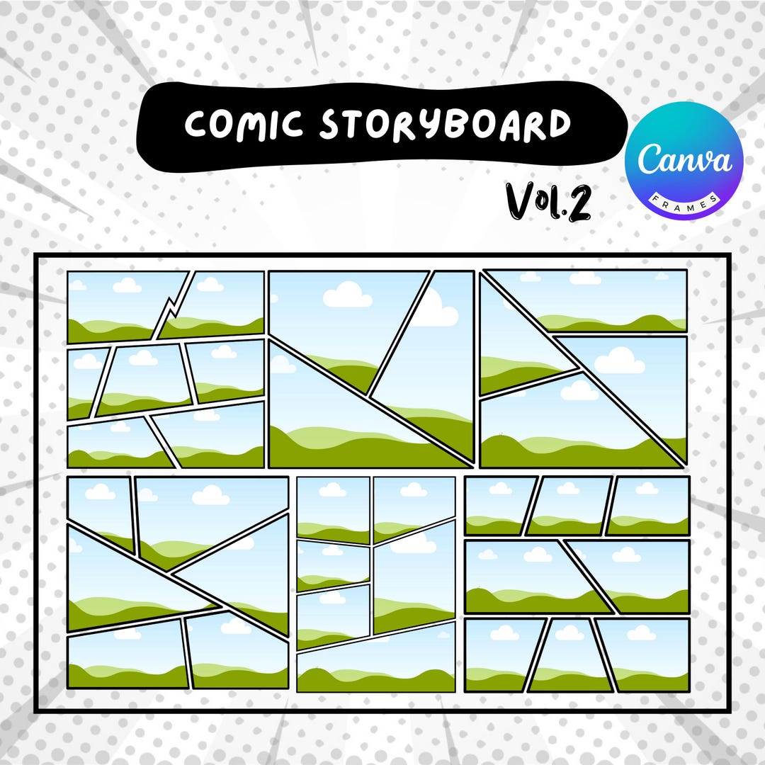 Comic Storyboard Template | Comic Strip | Drag and Drop Editable Canva ...