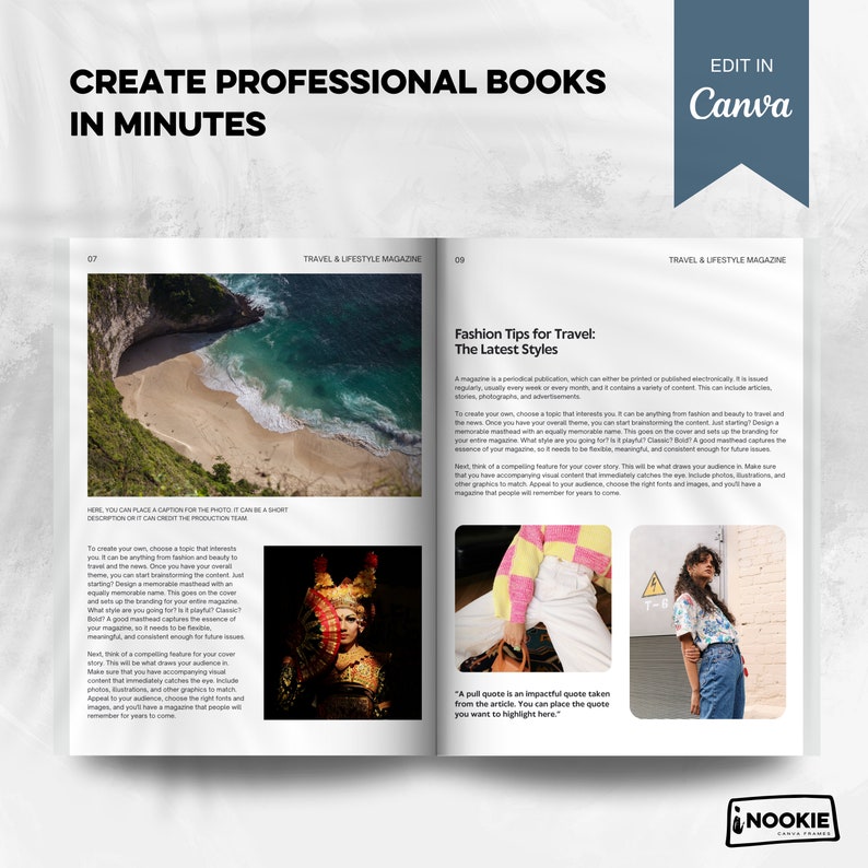 Minimalist Magazine Mockup Canva Template (PDF) - Etsy