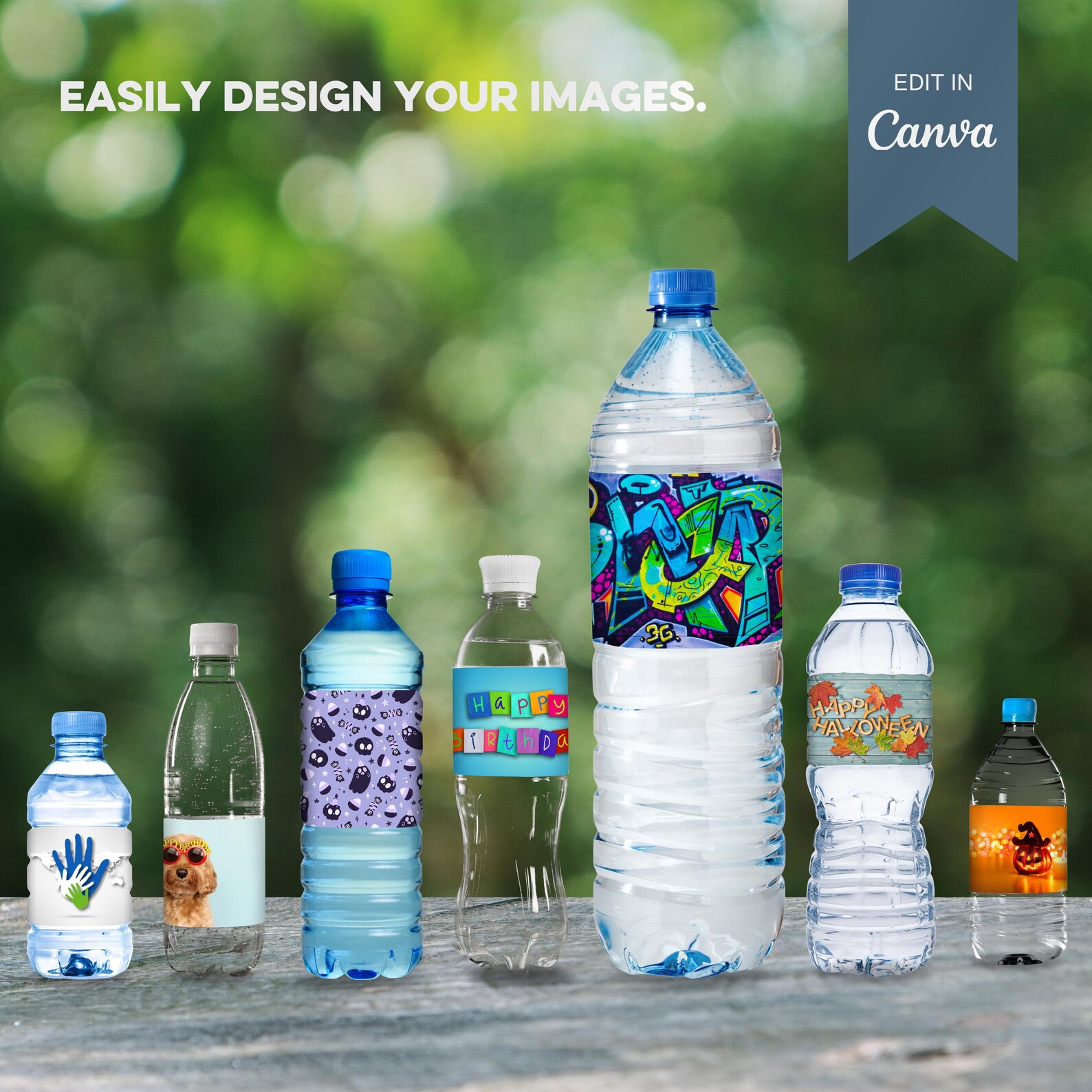 Canva Plastic Water Bottle Mockup , Party Favor Water Bottle Mockup ...