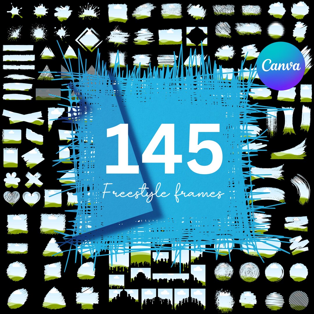 Canva Freestyle Frames Bundle: 145 Drag & Drop Templates (PDF) - Etsy