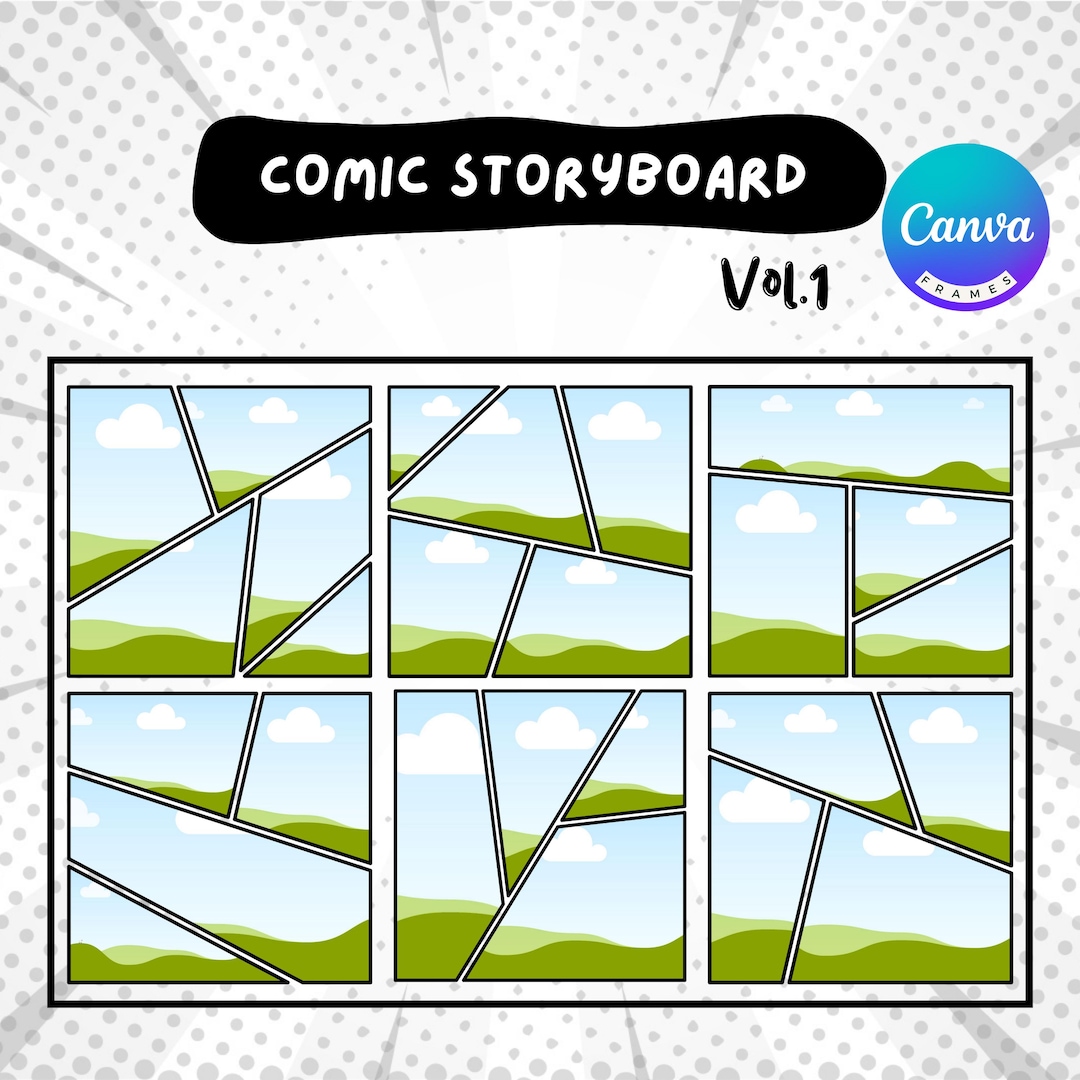 Comic Storyboard Template: Drag & Drop Canva Frames (digital Download ...