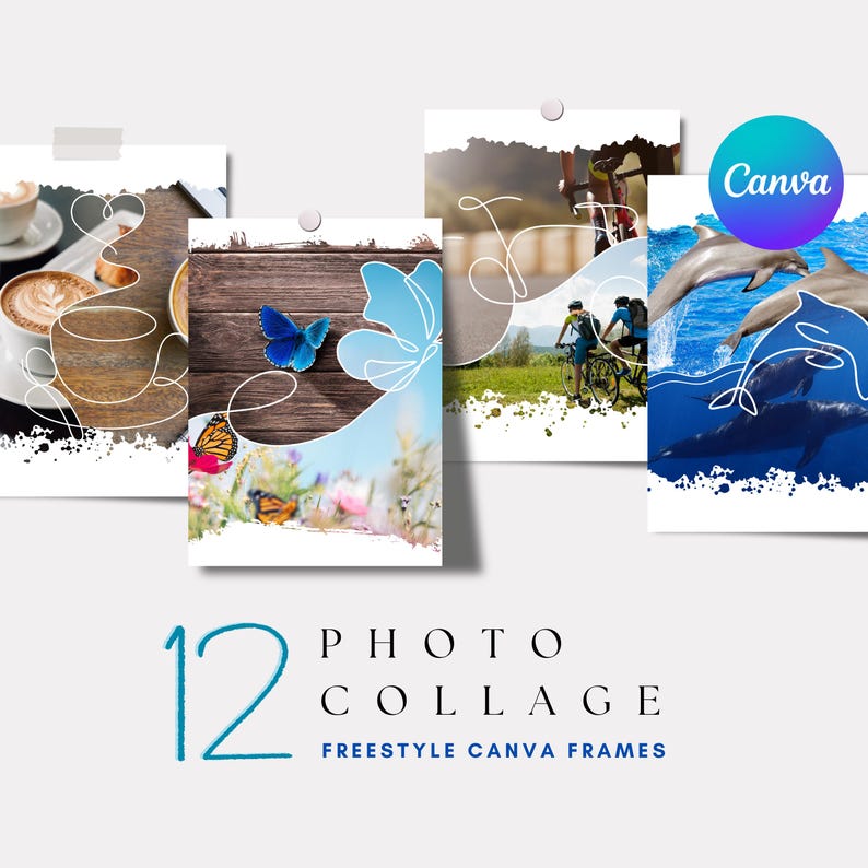 Freestyle Photo Collage Canva Frames , Editable Frame - Etsy