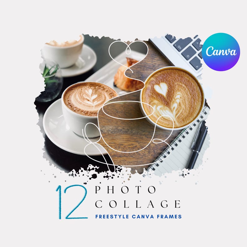 Freestyle Photo Collage Canva Frames , Editable Frame - Etsy