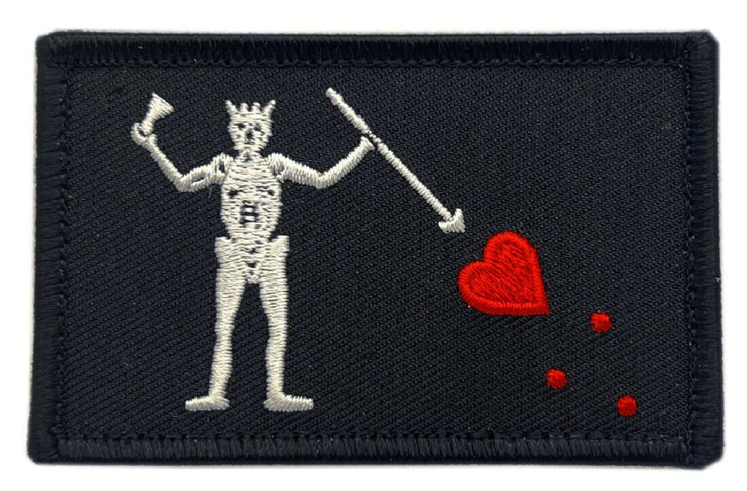 Black Beard Pirate Flag Edward Patch 3.0 X 2.0 Hook Fastener - Etsy