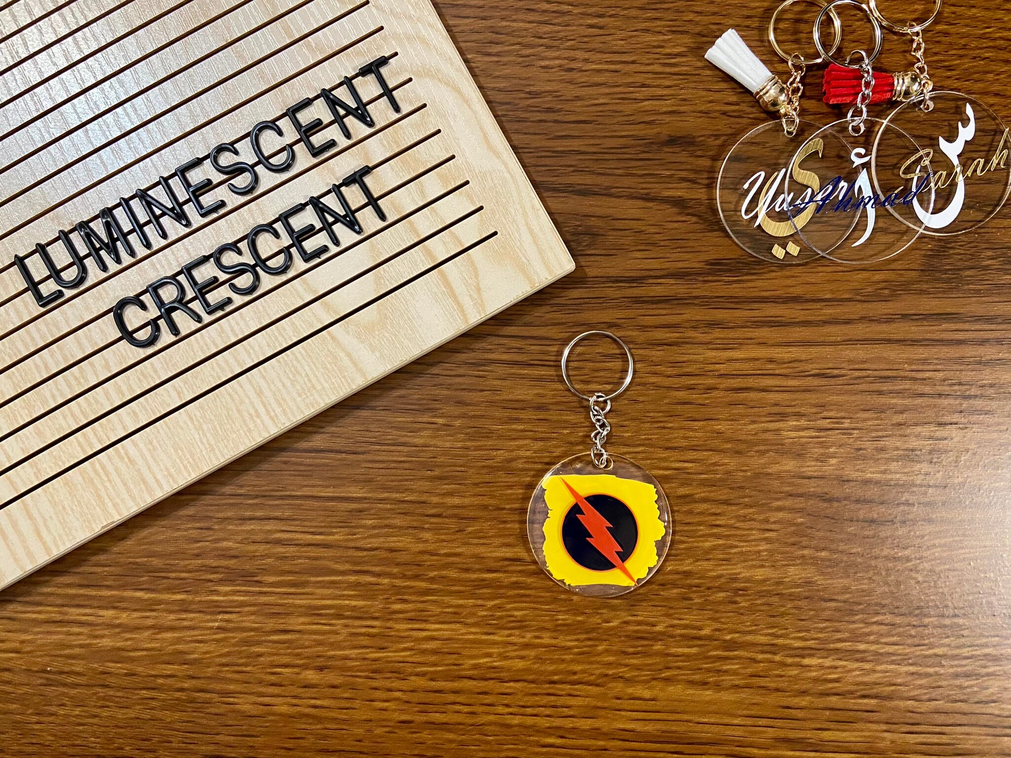 Reverse Flash Logo Keychain fanart , Customized Logo Acrylic Keychain ...