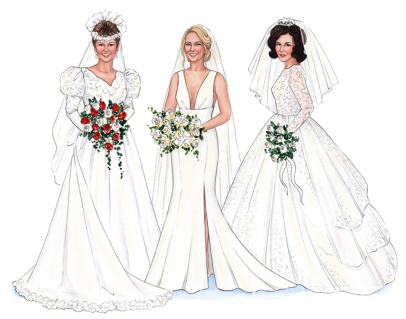 Custom Generations Wedding Portrait. Personalized Mother of - Etsy