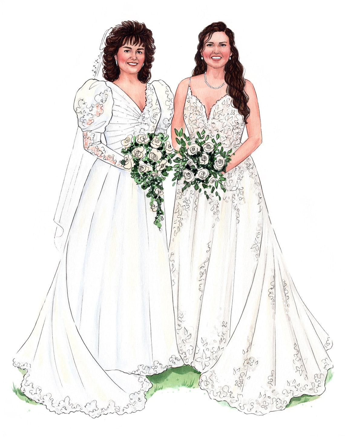 Custom Generations Wedding Portrait. Personalized Mother of - Etsy