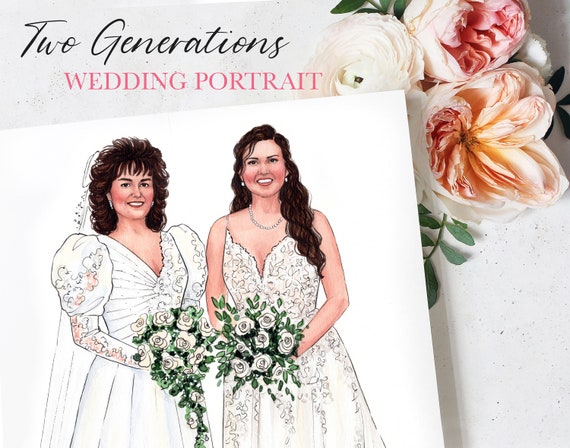 Custom Generations Wedding Portrait. Generations Bridal - Etsy