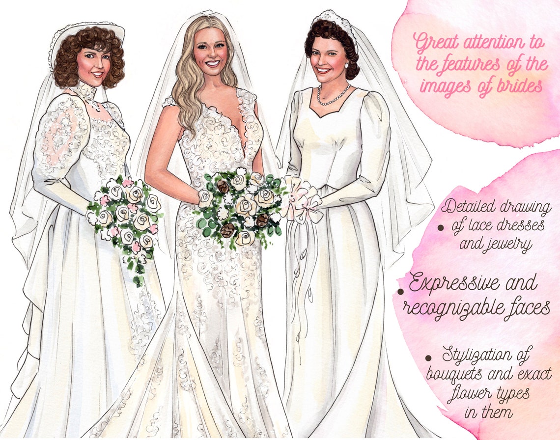 Generational Wedding Portrait. 3 Generations Wedding Portrait. - Etsy