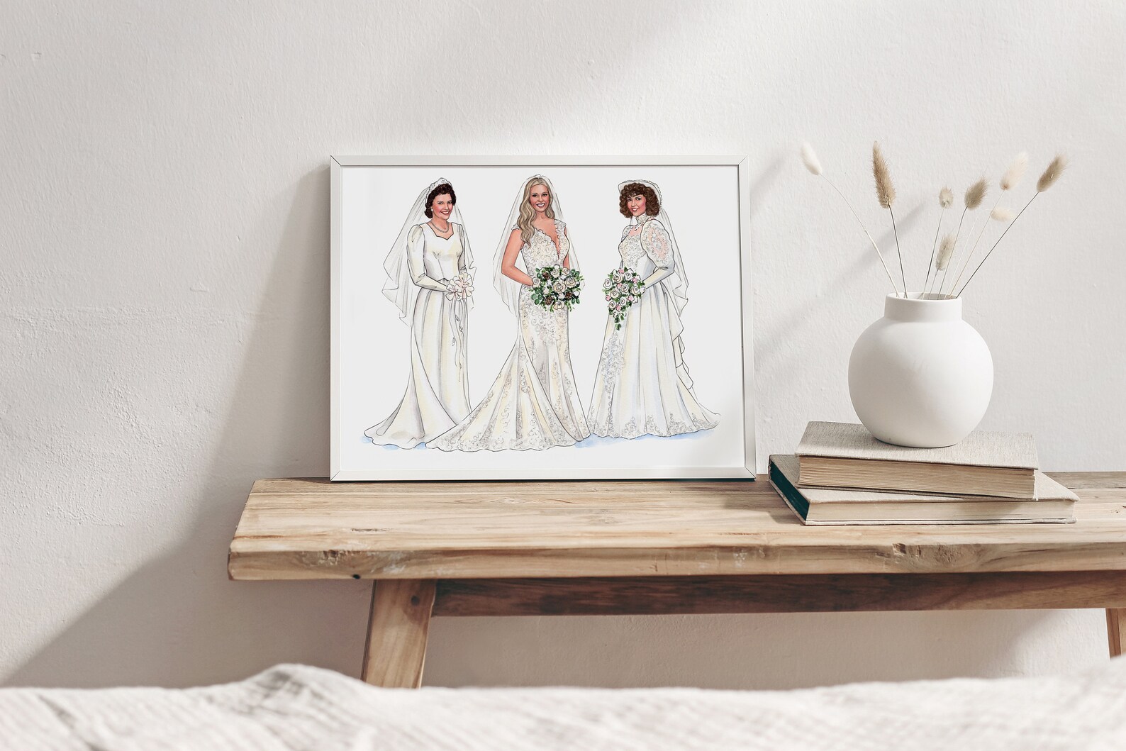 Generational Wedding Portrait. 3 Generations Wedding Portrait. - Etsy