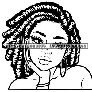 Melanin Beautiful Woman Long Lashes Dreads Locs Hair African American ...