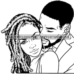 Black Romantic Couple Locs Hair Relationship Goals Soulmates Love ...