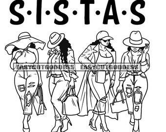 Best Friends Sistas Svg - Etsy