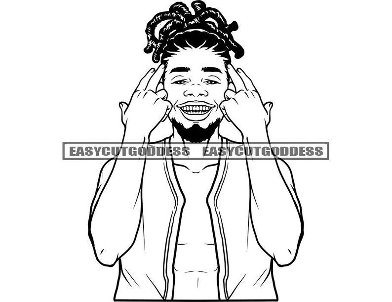 Gangster Man African American Dreadlocks Locs Hair Male Beard Street ...