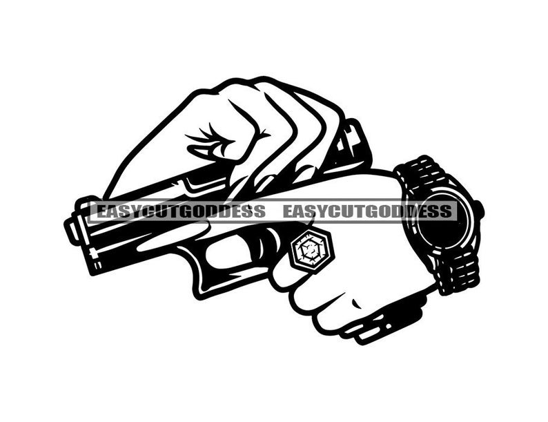 Woman Female Hand Holding Handgun Gun Long Nails Street Ghetto Dope ...