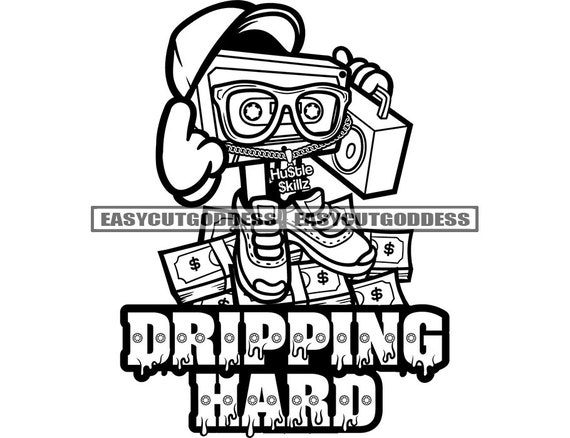 Dripping Hard Quotes Boom Box Cartoon Character Carrying Radio - Etsy