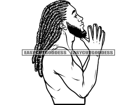 Black Handsome Man Praying God Prayers Hands Locs Hair Pray - Etsy