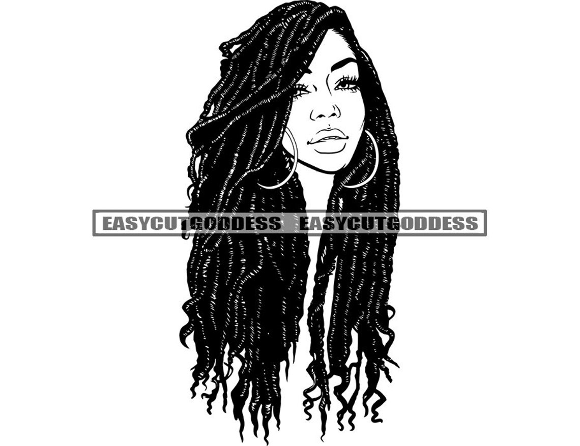 Melanin Beautiful Woman Long Locs Dreadlocks Hairstyle Black African ...