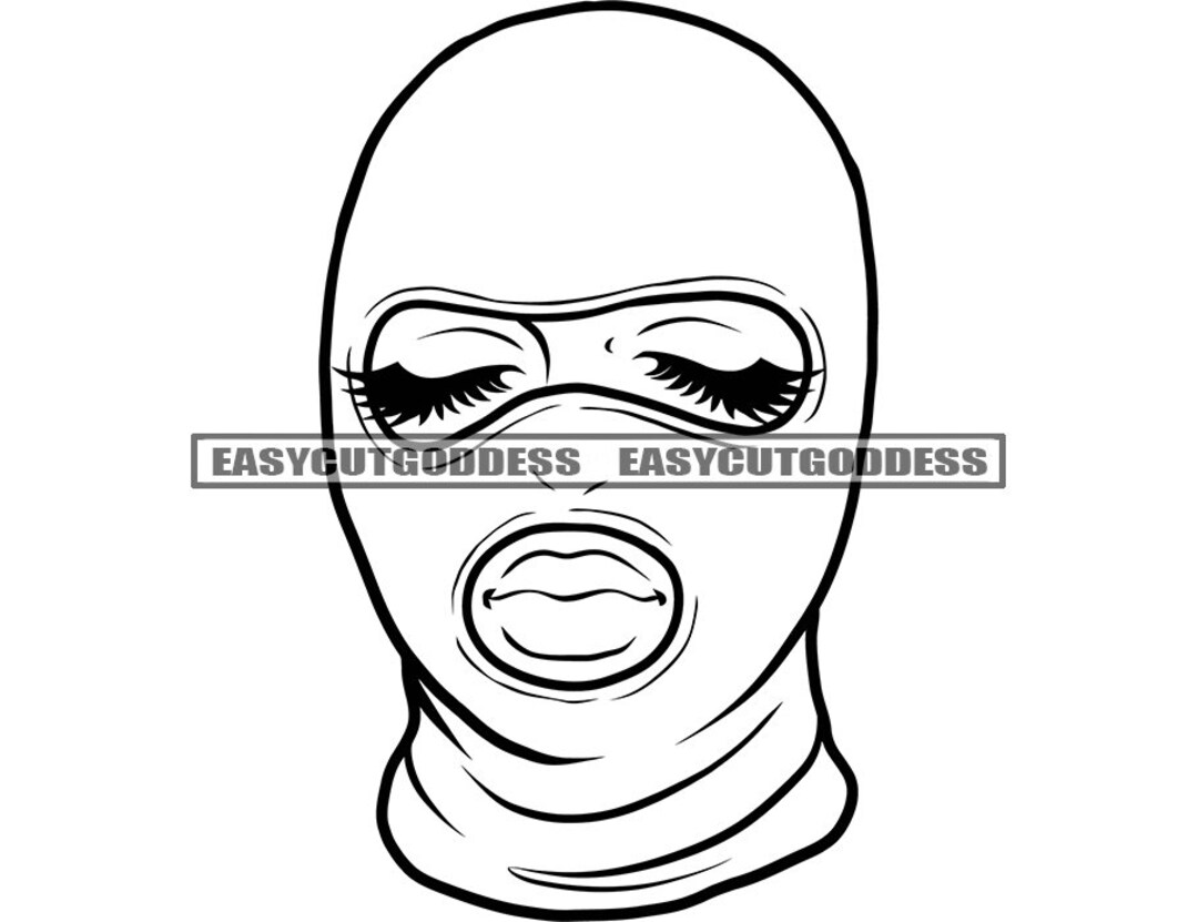 Street Ghetto Girl Ski Mask Burglar Intruder Danger Gangster Mugger ...
